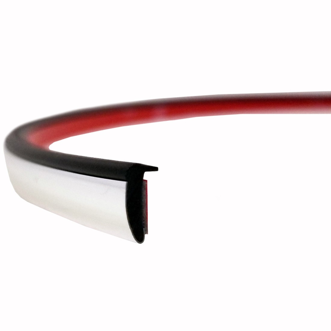 L-Shape Chrome & Black Door Edge Guard; 50' Roll - 3/8”