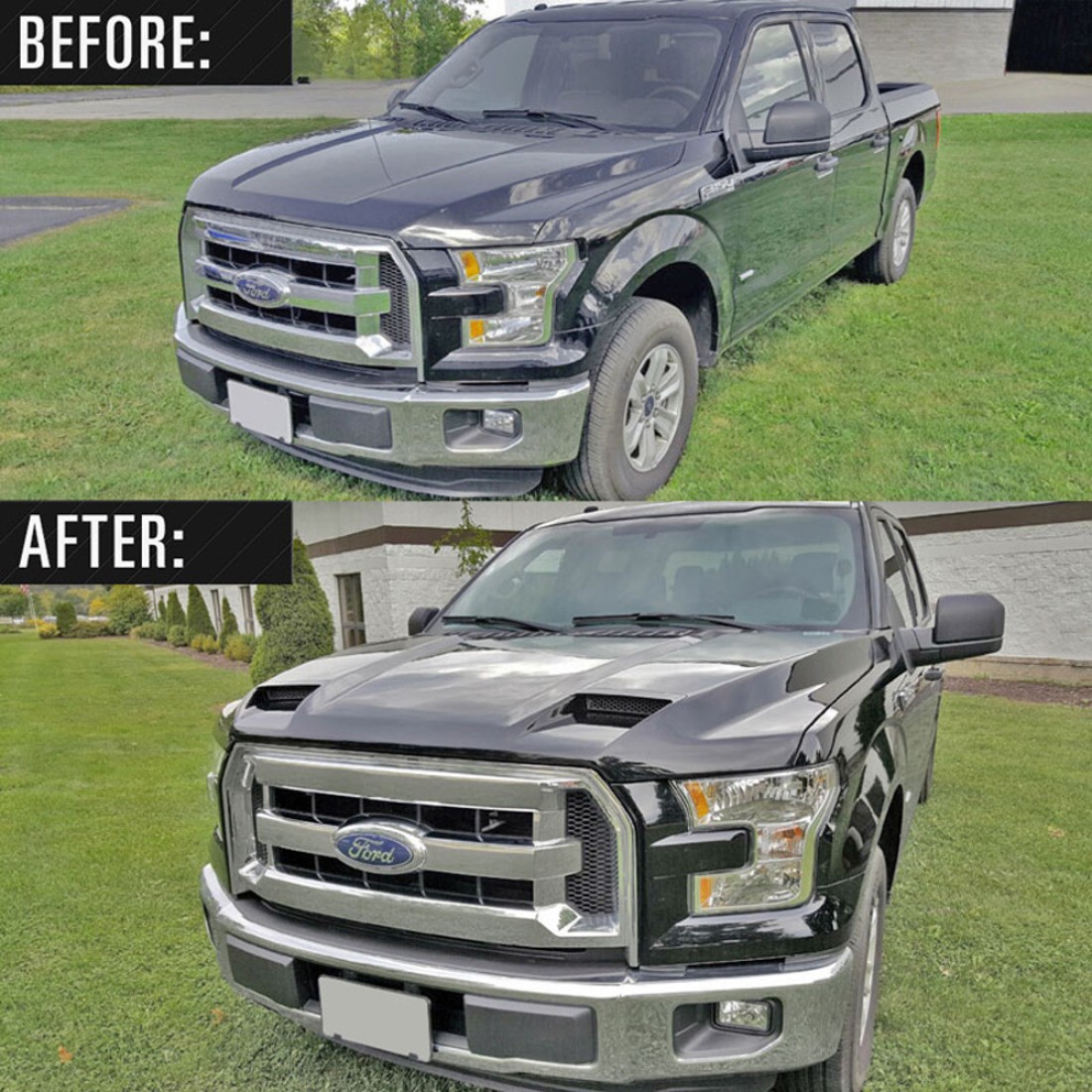 Ram Air Hoods : Ford F-150 Painted Functional Ram Air Hood ...